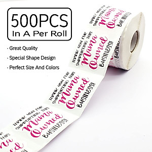 Thank You for Supporting This Mama Owned Stickers,Thank You Stickers,Handmade Stickers,Small Shop Stickers,Envelopes Stickers for Small Business, Online Retailers,Handmade Goods,500 Labels Per Roll