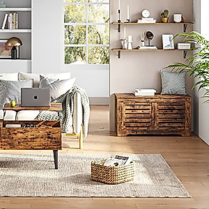 DINZI LVJ Long Wall Shelves, 47.3Inch Wall Mounted Shelves Set of 2, Extra Large Wall Storage Ledges with Sturdy Metal Brackets for Living Room, Bathroom, Bedroom, Kitchen, Rustic Brown