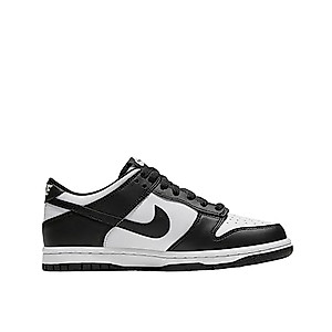 NIKE Boy's Dunk Low Basketball Shoe, White/Black/White, 6 Big Kid