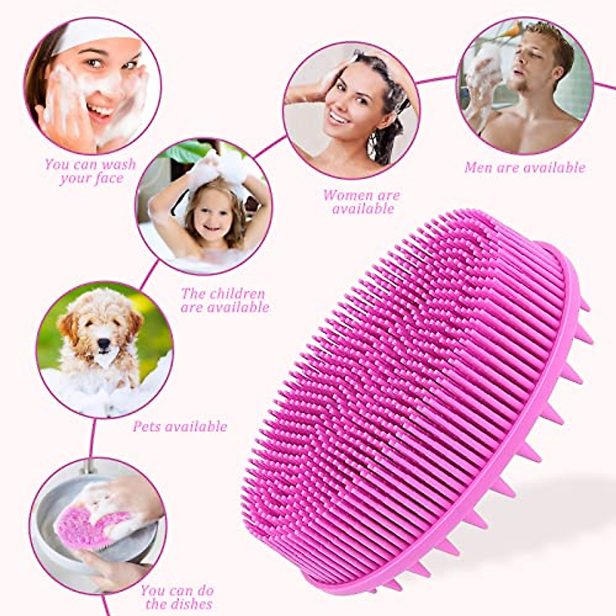 2pcs Upgrade Silicone Body Scrubber,Easy to Clean Silicone Loofah,Exfoliating Body Brush,and More Hygienic Than Traditional Loofah,Lathers Well(Black&Purple)