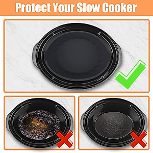 Amerbro Silicone Slow Cooker Liners fit Crock-Pot 6 Quart Oval Slow Cooker - Reusable & Leakproof Crock Pot Liner - Dishwasher Safe Crock Pockets (Black)