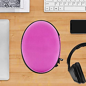 Geekria NOVA Headphone Case for Foldable Over-Ear Headphones, Replacement Hard Shell Travel Carrying Bag with Cable Storage Compatible with Jabra, Sennheiser Headsets (Dark Pink)