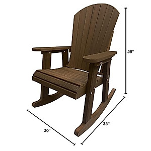 DuraWeather Poly® Adirondack Porch Rocker (Brazilian Walnut (Wood Grain))