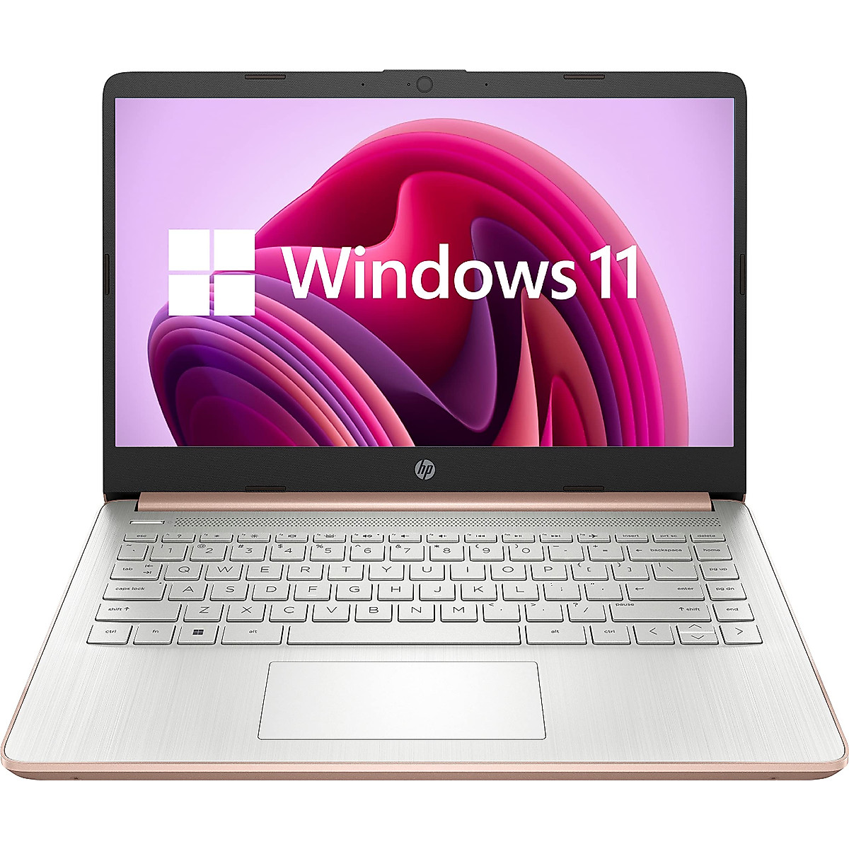 HP 2022 Stream 14inch HD Display,Intel Celeron N4120 Quad-Core,8GB DDR4 Memory,128GB Storage(64GB eMMC+64GB Card),Bluetooth,Webcam, HDMI,Microsoft 365, Win11S, Rose Gold, TGCD Bundle
