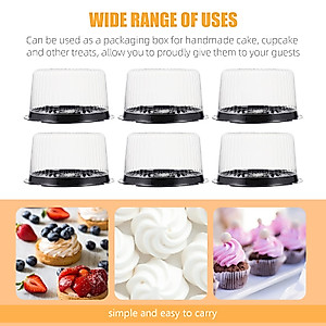 Zerodeko Cake Boxes 10Pcs Cake Carrier Transporter 6 Inch Portable Clear Cake Box With Dome Dessert Keeper Bread Saver Cupcake Container Cheesecake Dome Cake Container Cake Boxes Cupcakes