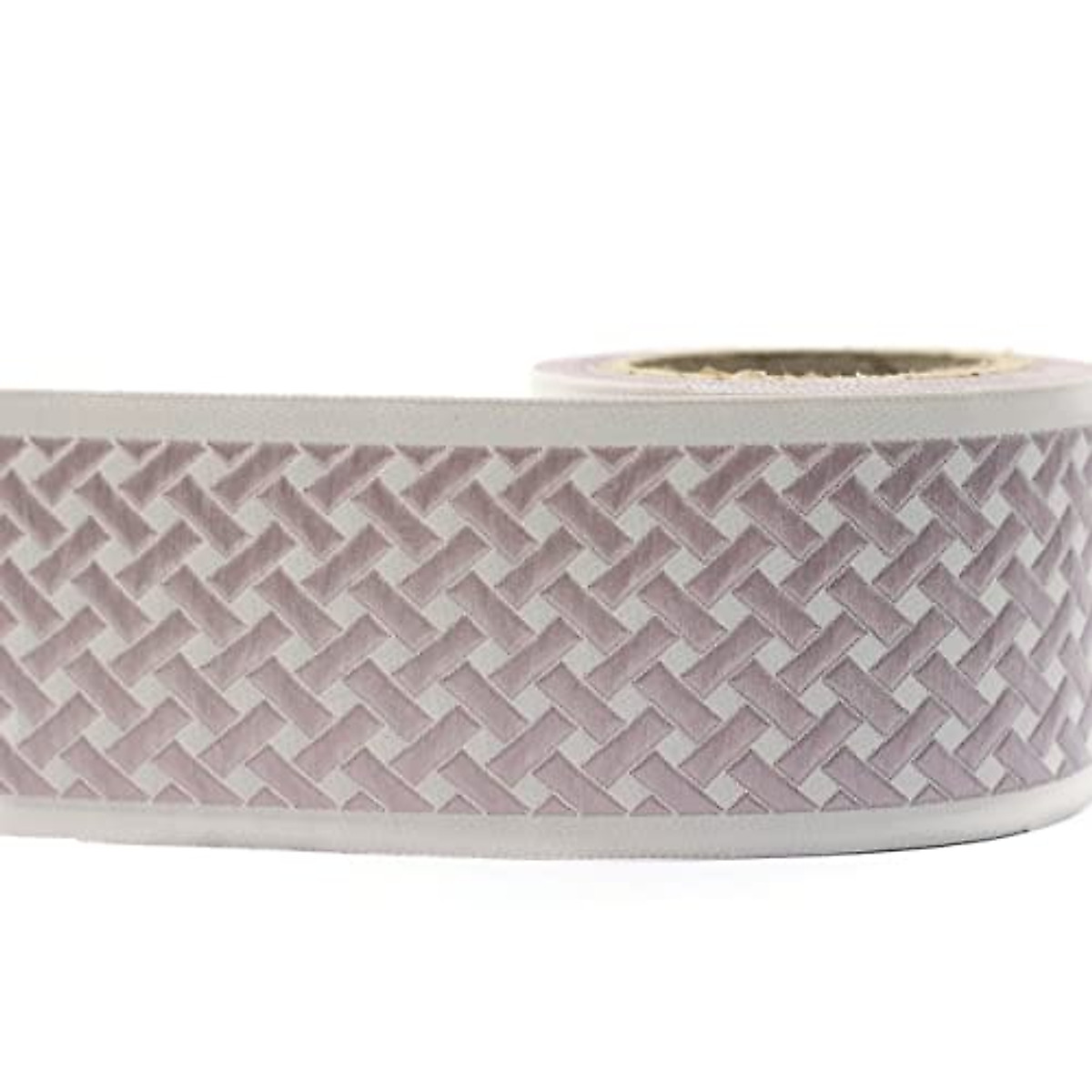 3.8 Yards Spool 2.7" Light Magenta & Beige Knot Embroidered Drapery Trim Jacquard Ribbon for Your Drapes Curtains Drapery Banding Trim Tape V2 179