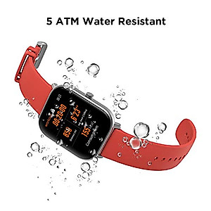 Amazfit GTS Fitness Smartwatch with Heart Rate Monitor, 14-Day Battery Life, Music Control, 1.65" Display, Sleep and Swim Tracking, GPS, Water Resistant, Smart Notifications, Vermillion Orange