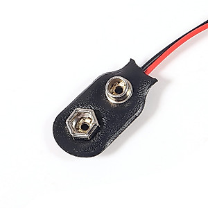 AEDIKO 30pcs 9V Battery Clip I-Type 9V Battery Buckle Connector Hard Buckle Plastic Housing with Wires (I-Type)