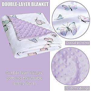 Baby Blankets for Boys Girls Soft Minky Blanket for Newborn Infant Toddler Used for Crib Stroller Nursery (Butterfly)