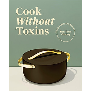 Caraway Nonstick Ceramic Dutch Oven Pot with Lid (6.5 qt, 10.5") - Non Toxic, PTFE & PFOA Free - Oven Safe & Compatible with All Stovetops (Gas, Electric & Induction) - Black