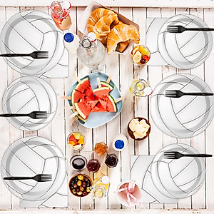 Wiooffen 96pcs Volleyball Birthday Party Supplies Sports Paper Plates Napkins Set Disposable Tableware Kit Sports Theme Party Baby Shower Decorations Favors for Boy, Serve 24