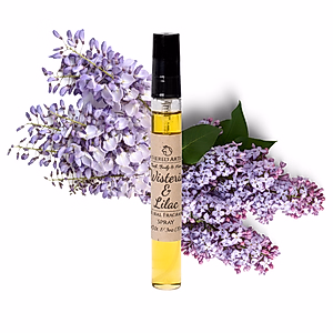 Wisteria & Lilac - Natural Fragrance Oil Perfume with Essential Oils by Lathered Artisan - Alcohol-Free Plant Based Oil Perfume, Nourishing, and Uniquely Handcrafted (Wisteria & Lilac - Spray)
