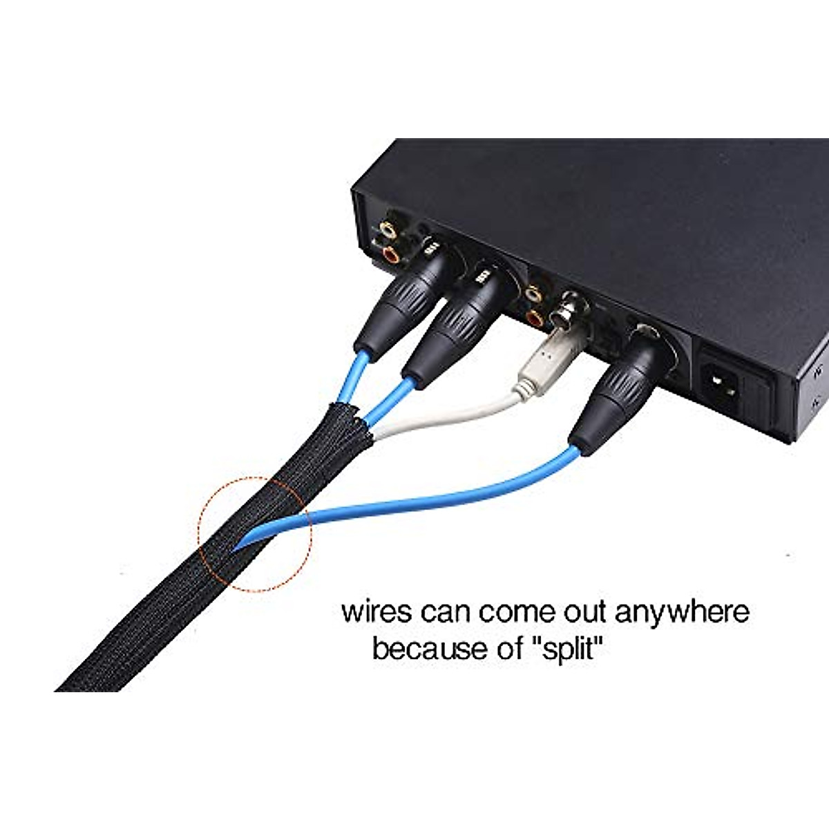 Alex Tech 25ft - 1/2 inch Cord Protector Wire Loom Tubing Cable Sleeve Split Sleeving for USB Audio Video Power Cord – Protect Cat from Chewing - Black