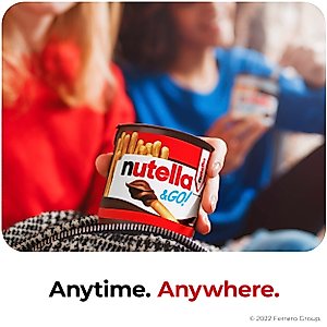 Nutella and Nutella & GO! Bundle, Hazelnut Spread with Cocoa Jar and Snack Packs with Breadsticks, 35.3 oz Jar​ and 4-Pack