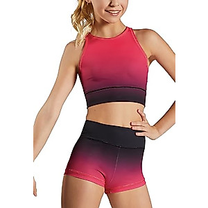 Balera Printed Crop Top with Crew Neck for Girls & Women Perfect for Dance Watermelon