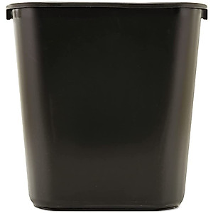 Rubbermaid Commercial Rubbermaid 295600BK Deskside Plastic Wastebasket, Rectangular, 7 gal, Black (2)
