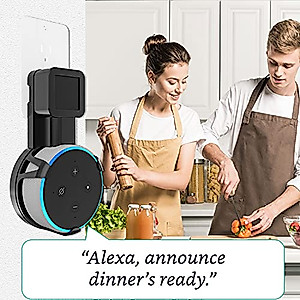 WALI Outlet Holder, Echo Dot 3rd Gen Wall Mount Stand, for Alexa Smart Home Speakers Voice Assistants Space Saving Accessories with Cable Management, (AMM002-B), 1 Pack, Black