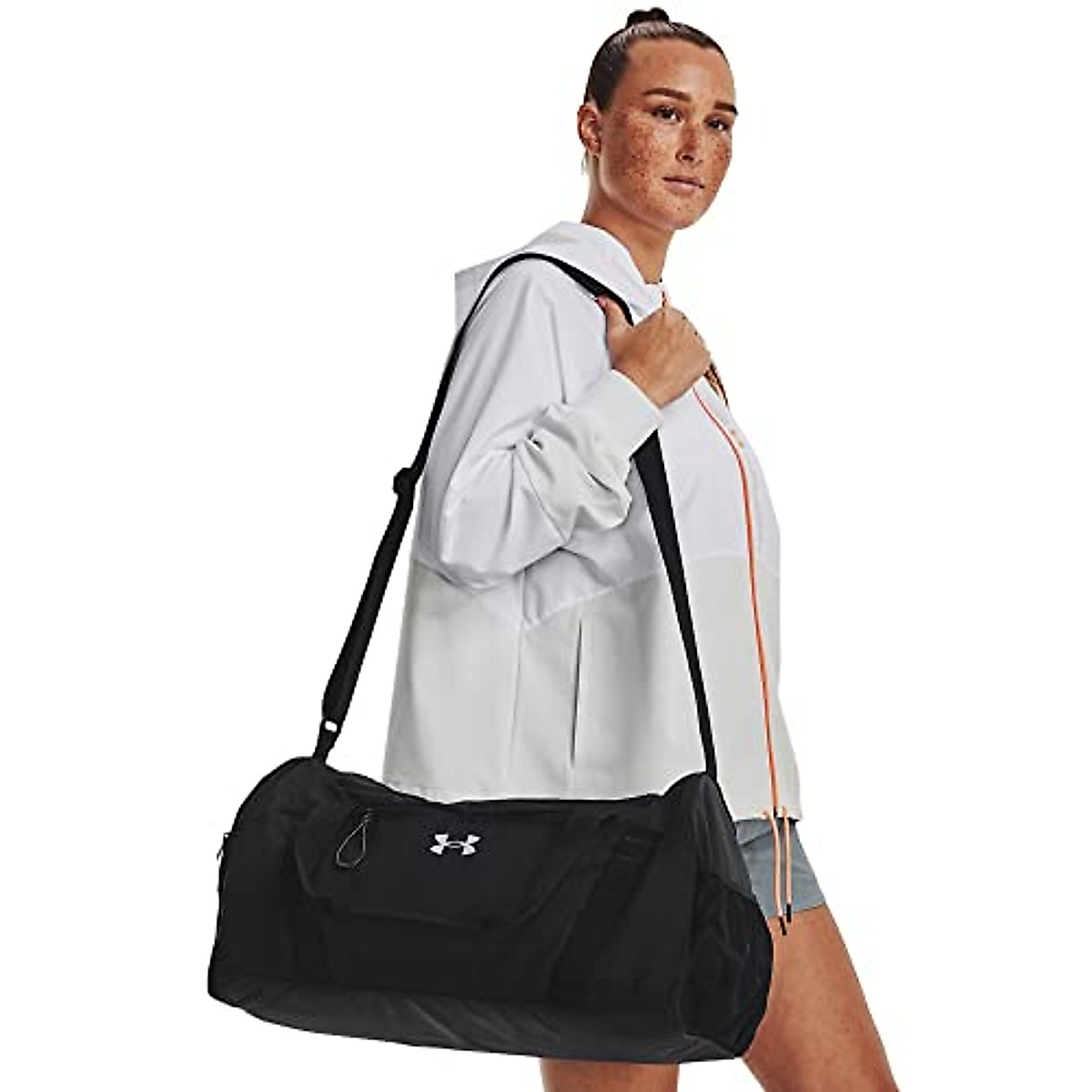 Under Armour Women's Undeniable Signature Duffle , (001) Black / / Metallic Harbor Blue , One Size Fits Most