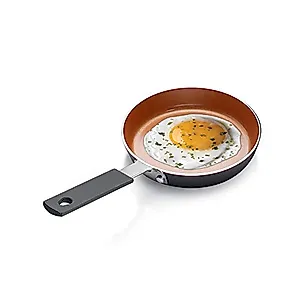 GOTHAM STEEL Pro Hard Anodized Pots and Pans 13 Piece Premium Cookware Set, Brown & Mini Egg and Omelet Pan with Ultra Nonstick Titanium & Ceramic Coating - 5.5", Dishwasher Safe, Stay Cool Handle