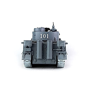 HENAA RC Tank Model, 1/18 2.4Ghz RC German Tiger Infrared Remote Control Main Battle Tank, Military Vehicle Model Alloy Crawler