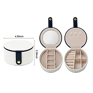 Travel Jewelry Box Small Jewelry Organizer Portable Jewelry Case for Ring Pendant Earring Necklace Bracelet Organizer Storage Holder Boxes (white)
