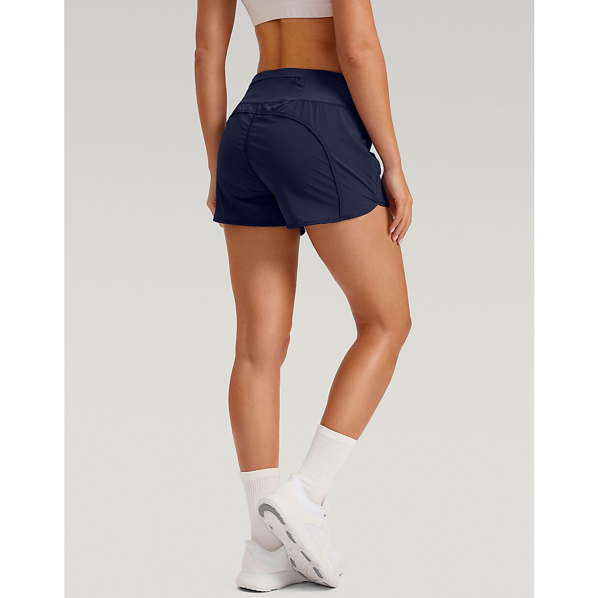 G Gradual Women's Running Shorts with Mesh Liner 3" Workout Athletic Shorts for Women with Phone Pockets(Navy Blue,X-Small)