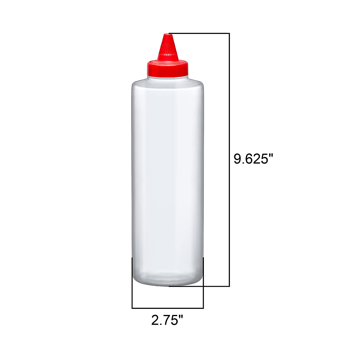 Amazing Abby 24-Ounce Plastic Squeeze Bottles (Set of 6), Reusable Condiment Bottles, BFA-Free, Dishwasher-Safe, Perfect for Ketchup, Mustard, Mayonnaise, Sauces, Condiments, Dressings, and More