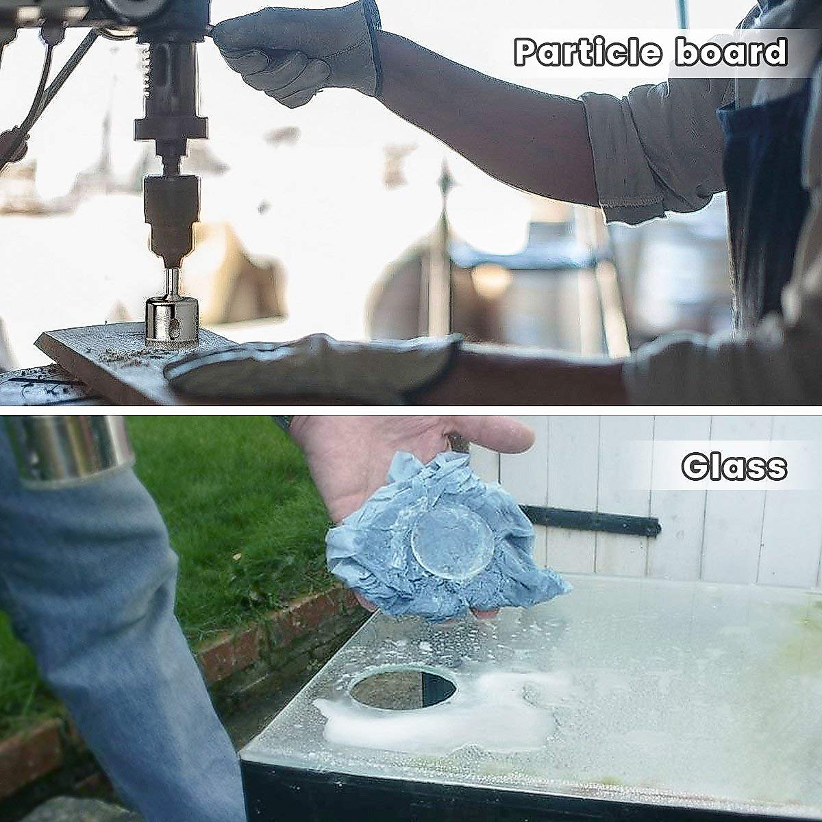 Baban Diamond Drill Bits,10Pcs Hole Saw Diamond Drill Bit Hollow Core Drill Bit Set for Diamond Coating, Carbon Steel for Glass, Ceramics, Porcelain, Ceramic Tile, Marble, 6-32mm Hand Tools