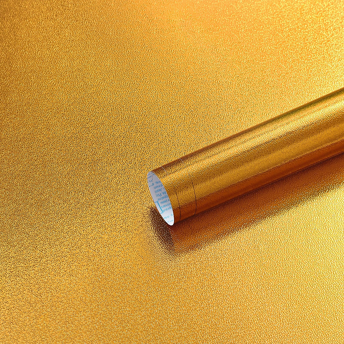 Gold Self Adhesive Contact Paper 15.7"x118" Metallic Gold Wallpaper Stick and Peel Contact Paper Kitchen Oil Proof Waterproof Backsplash Wallpaper for Countertop Cabinet Drawer Shelf Furniture Decor