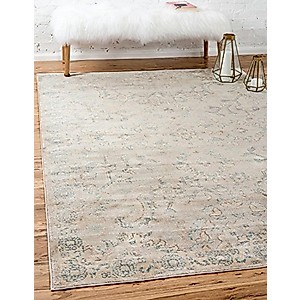 Unique Loom Paris Collection Pastel Tones Traditional Distressed Gray Area Rug (9' 0 x 12' 0)
