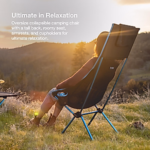 Helinox Savanna High-Back Collapsible Camp Chair, Black