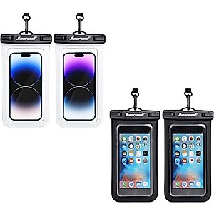 Hiearcool Universal Waterproof Phone Pouch, Waterproof Phone Case Compatible for iPhone 14 13 12 11 Pro Max XS Plus Samsung Galaxy S22 Cellphone Up to 7.2", IPX8 Cellphone Dry Bag for Vacation-4 Pack