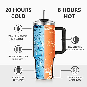 Leebbsin Gifts for Men, Initial 40oz Tumbler with handle and straw, Personalized Birthday Gifts for Men, Him, Dad, Grandpa, Husband, Monogrammed The Man The Myth The Legend Cup for Coffee, Tea (J)