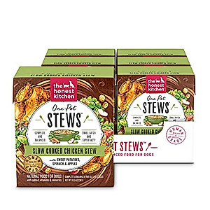 The Honest Kitchen One Pot Stews: Slow Cooked Chicken Stew with Sweet Potato, Spinach & Apples Wet Dog Food, 10.5 oz (Pack of 6)