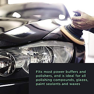 TCP Global 6" Natural Wool 1" Pile Buffing & Polishing Tie-On Bonnet Pad (Pack of 2)