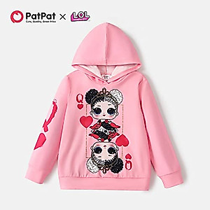 L.O.L. Surprise! Girls Tops Hoodies Long Sleeve Fashion Sweatshirts Pullover Hooded Girls Clothes Pink