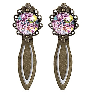 Dragon Unicorn Cat Dinasour Metal Bookmark Ruler, Vintage Book Mark, Mothers Day Thanksgiving Day Christmas Gifts for Women Girls Teacher Reader Book Lovers