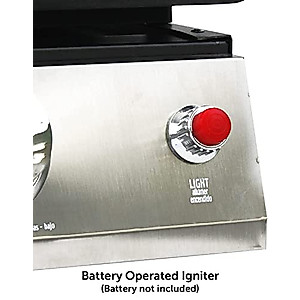 Flame King YSNFM-HT-120DB Double Burner Flat Top Outdoor BBQ Grill, Portable Propane Gas Griddle for Camping and Tailgating, 22 inches, Black