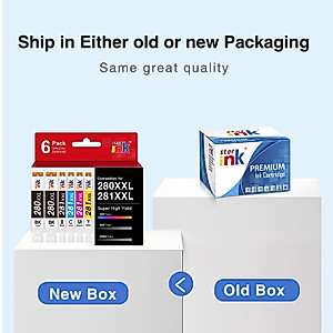 st@r ink Compatible Ink Cartridge Replacement for Canon 280 281 XXL PGI-280XXL CLI-281XXL for Pixma TR8620 TR8520 TR7520 TS6320 TS6120 TS6220 TS9520 TS9120 TS8320 Printer(2 PGBK,1BK/1C/1M/1Y) 6 Packs