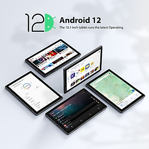 YOTOPT Android 12 Tablet, 10 inch Tablets 4GB RAM, 64GB ROM 1TB Expand, 8000mAh Battery Android Tablet IPS HD Touch Screen, Dual Camera, Bluetooth, Parent Control, WiFi Tablet, Gray