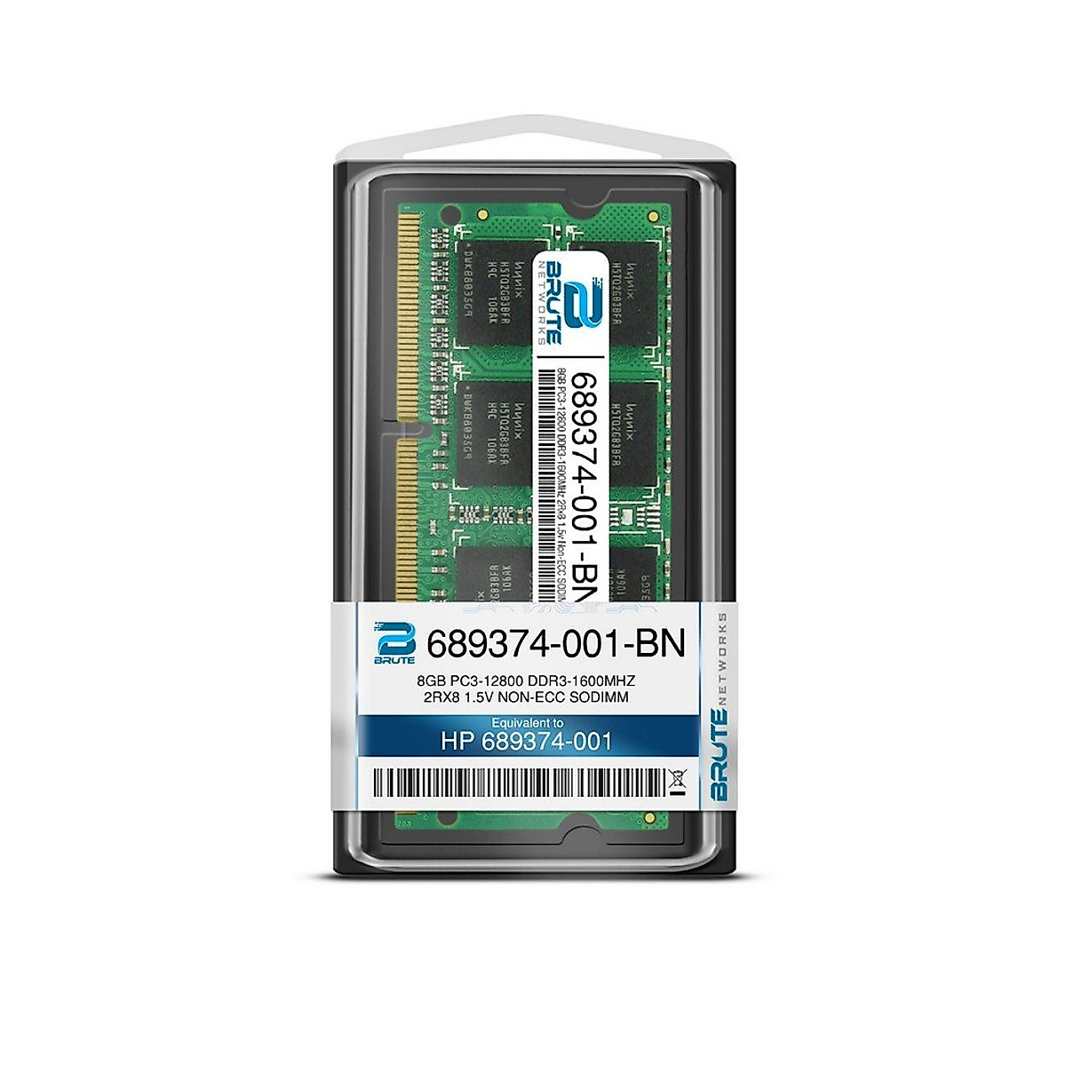 Brute Networks 689374-001-BN - 8GB DDR3-1600MHz 2Rx8 1.5v Non-ECC SODIMM (Compatible with OEM PN# 689374-001)