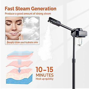 OmySalon Professional Facial Steamer for Esthetician Spa Home Salon, face Steamer for Facial deep Cleaning Skincare, Esthetician Steamer for hot Mist steam,Skin Care Machine for Spray moisturizing