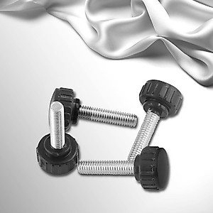 Bokwin 4Pcs M6x25mm Male Thread Knurled Clamping Knobs Thumb Screw on Type Black Round Head Quick Removal Fastener Clamping Knobs