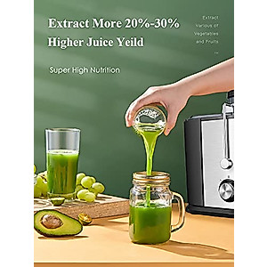 Juicer, Juicer Machines Easy to Clean, 3" Feed Chute Juicer Extractor for Whole Vegetable and Fruit, 2 Speeds Control for Soft & Hard Fruits, With Brush Easy to Clean, Anti-drip & Anti-slip Function