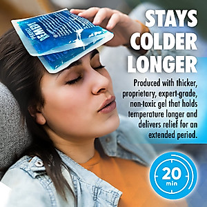 Perfect Remedy 2-Pack Gel Ice Packs for Injuries, Soft and Flexible Hot & Cold Compress, Soothing Ice Packs Aid for Sprains, Strains & Soreness conditions, Alternative to Hot Water Bottles (Blue, Reg)