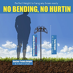 Garden Hose Holder, LERMX Upgraded Water Hose Stand Metal Hose Stand Detachable/Anti Rust Water Hose Holder Freestanding Hose Hanger Heavy Duty Garden Hose Storage Stand Rack for Outdoor