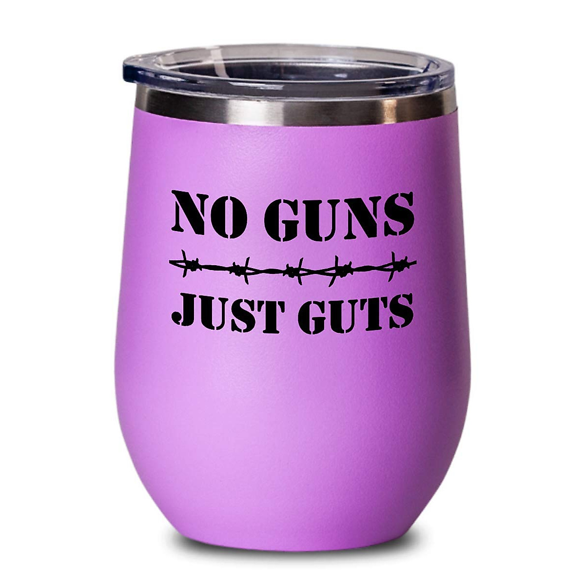 Corrections Officer Gift - Prison Guard Wine Tumbler - Correctional Officer Present - No Guns Just Guts - Wine Glass