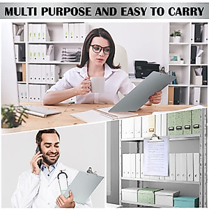 Mimorou 8 Pcs Metal Clipboard Heavy Duty Aluminum Clipboards 12 x 9 Inch Metal Clip Board with Low Profile Clip A4 Letter Size Document Holder for Office School Medical Jobsite Laboratory