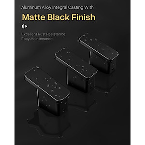 4-Pack Black Towel Hooks Shower hooks for Bathroom, Robe Hanger, Wall Hooks for Hanging Bag Hat Coat Mudroom Bedroom Kitchen, Adhesive with Glue or Mount with Screws, Matte Black Aluminum Heavy Duty