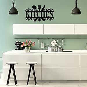 Kitchen Metal Sign, Kitchen Signs Wall Decor Rustic Metal Kitchen Decor Sign, Country Farmhouse Decoration for Mardi Gras Easter Your Home, Kitchen, or Dining Room, 14 x 8.8 Inches (Classic Style)